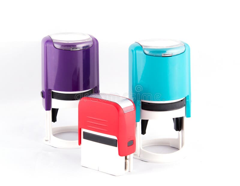 Automatic Hand-stamps Different Colours Stock Image - Image of data ...