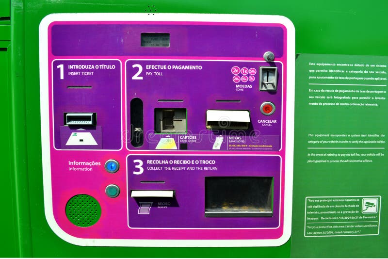 Automatic Highway Payment Toll Machine Stock Photo - Image of bridge ...