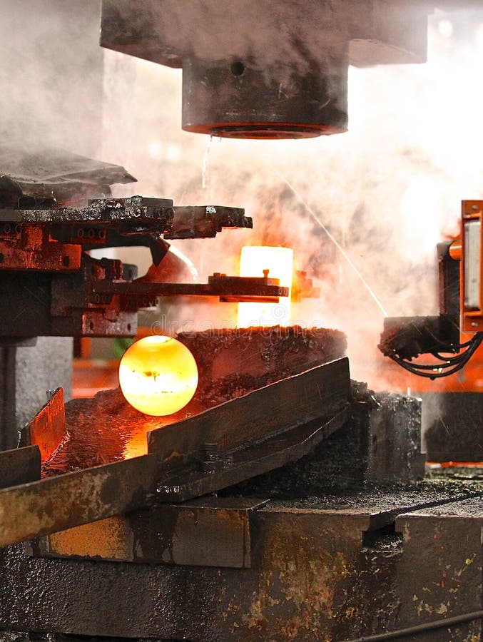 Automatic Hot Stamping Process Stock Image - Image of hammering, billet ...