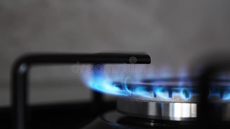 Automatic Ignition. the Fire of the Gas Burner on the Stove Stock Video ...