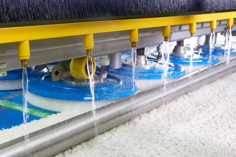 Automatic Industrial Line for Washing and Cleaning Carpets Stock Image ...