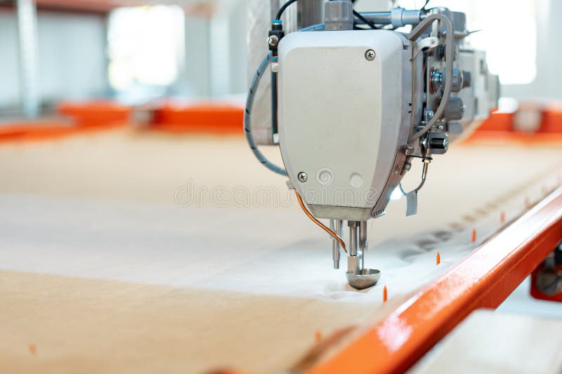 Automatic Industrial Sewing Machine for Stitching Fabric Stock Image ...