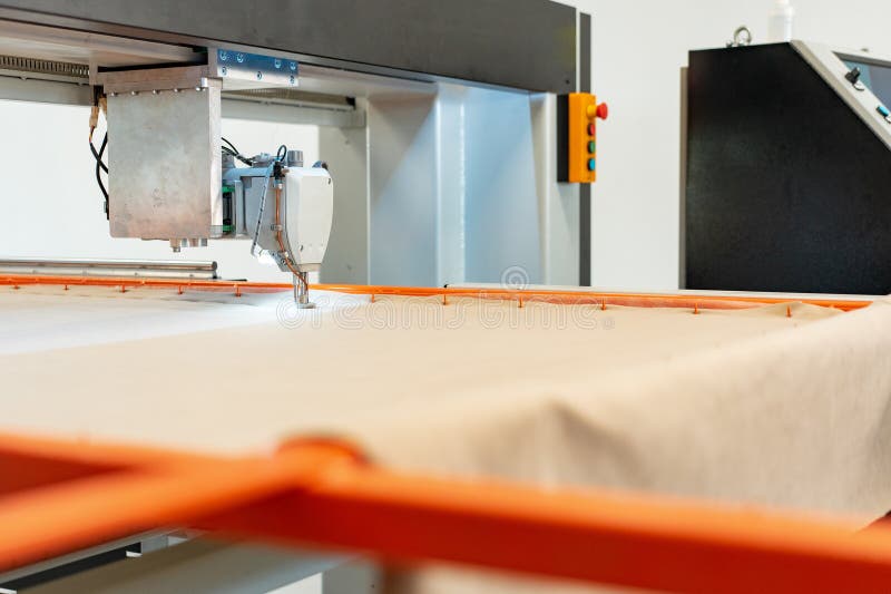 Automatic Industrial Sewing Machine for Stitching Fabric Stock Image ...