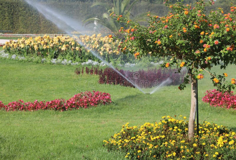 Automatic Irrigation System of the Flower Garden with Well-kept ...