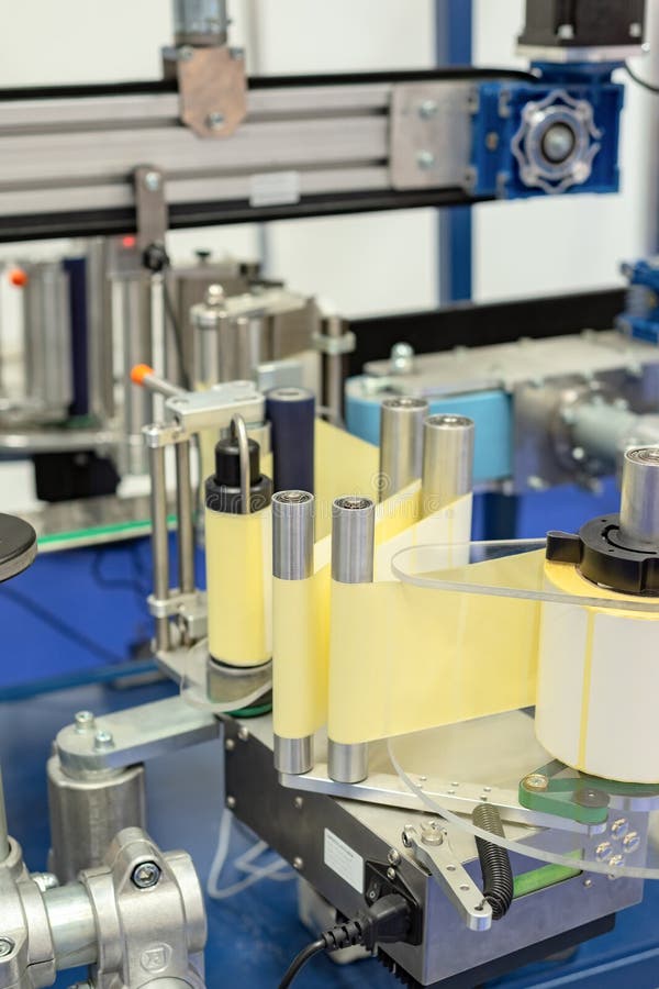 Automatic Labeling Machine. Stock Photo - Image of factory, clear ...