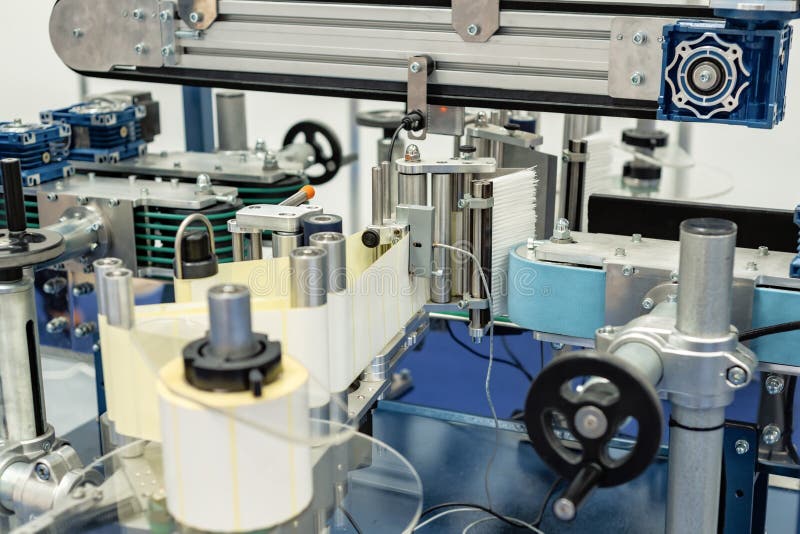 Automatic Labeling Machine. Stock Photo - Image of print, rollers ...