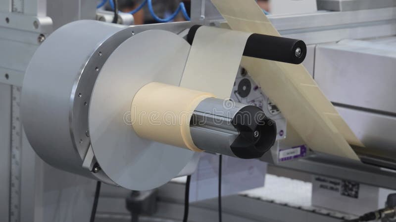 Automatic Labeling Machine stock video. Video of factory - 329339671