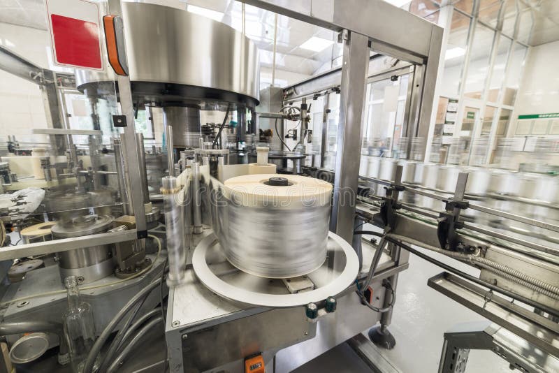 Automatic Labeling Machine. Stock Photo - Image of factory, clear ...