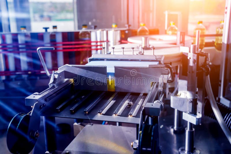 Automatic Labeling Machine. Stock Photo - Image of factory, clear ...