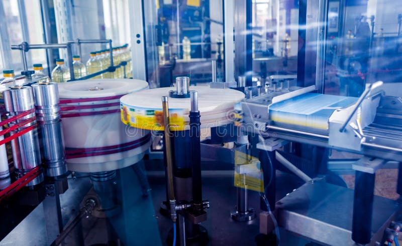 Automatic Labeling Machine. Stock Photo - Image of factory, clear ...