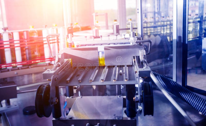 Automatic Labeling Machine. Stock Photo - Image of factory, clear ...