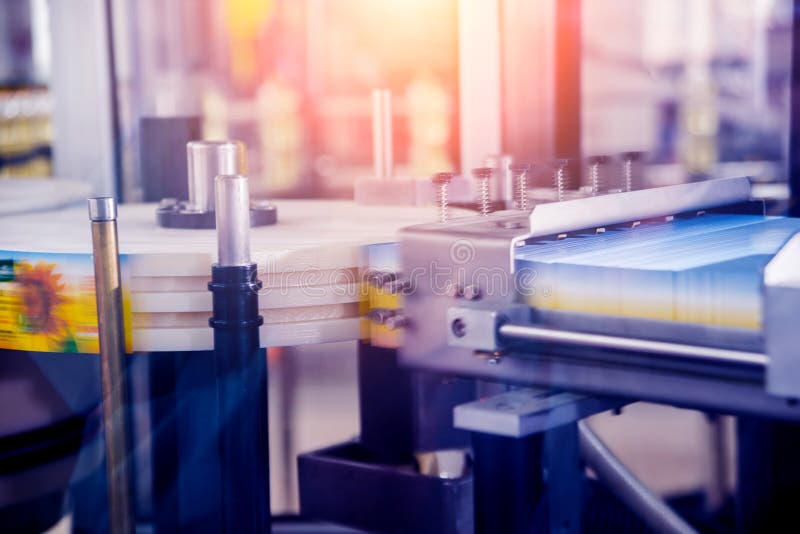 Automatic Labeling Machine. Stock Photo - Image of factory, clear ...