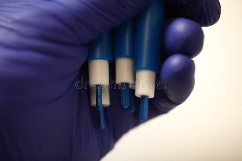 Automatic Lancet for Blood Sampling Analysis Equipment. Stock Photo ...