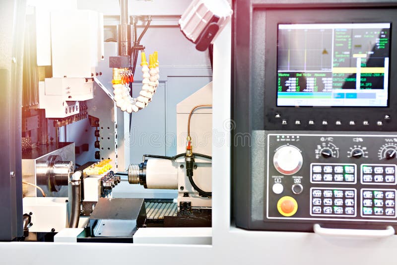 Automatic Lathe CNC stock image. Image of steel, machine - 154676725