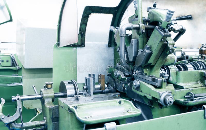 Automatic lathe machine stock image. Image of manufacturing - 102734807
