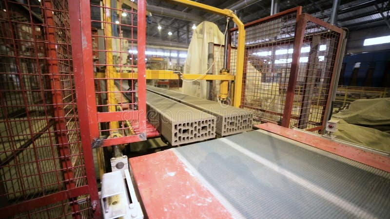 Automatic Line Bricks Production. Robotic Conveyor Stock Footage ...