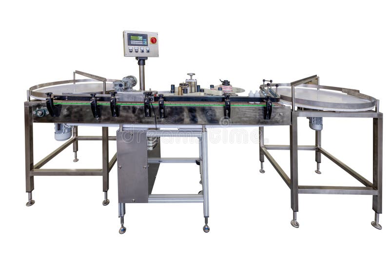 Automatic Line for Filling and Labeling Drugs. Stock Image - Image of ...
