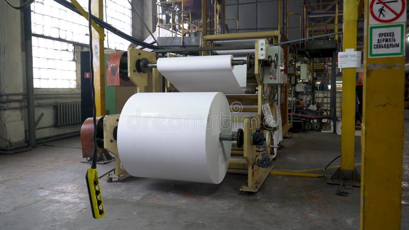 An Industrial Machine Makes Wallpaper. Stock Video - Video of abstract ...