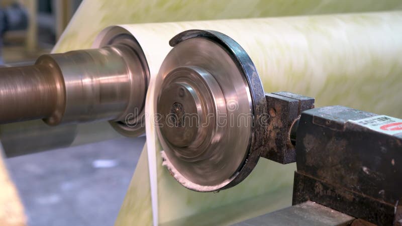 An Industrial Machine Makes Wallpaper. Stock Footage - Video of line ...