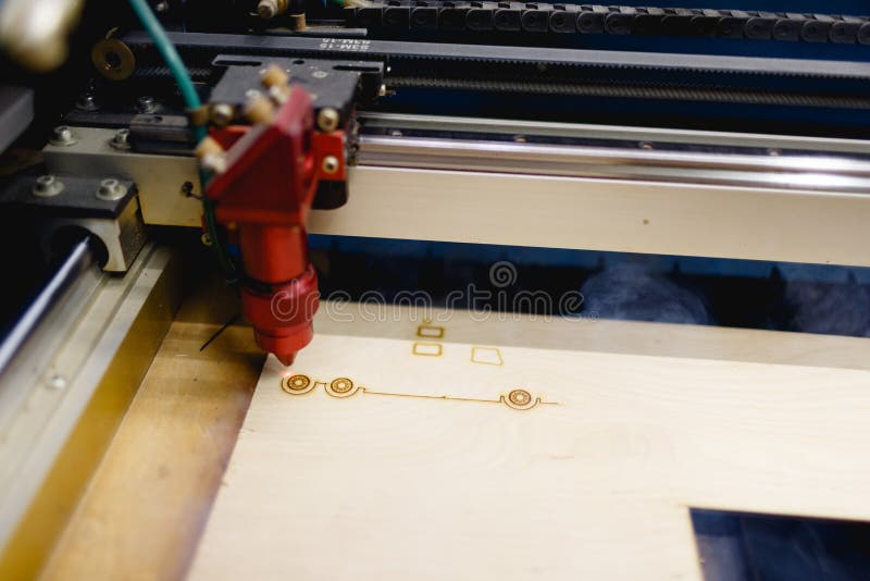 The Automatic Machine Burns the Lower Line on the Workpiece with the ...