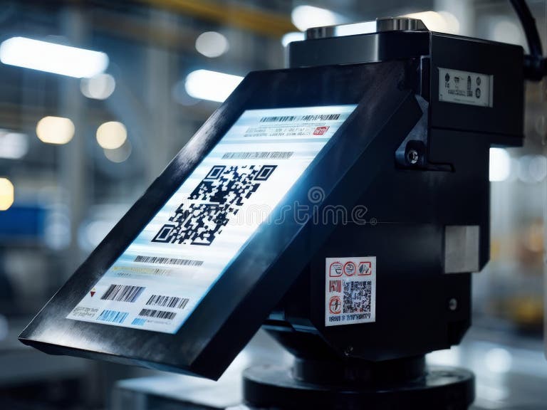 Automatic Machine for Scanning Code Stock Illustration - Illustration ...
