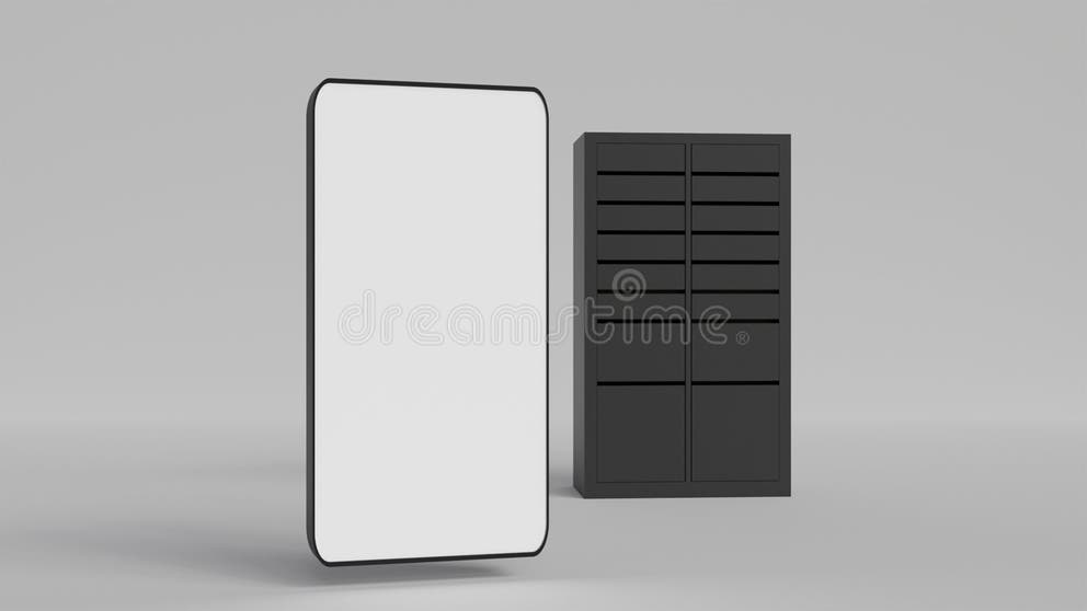 Automatic Mailbox for Issuing Parcels City and White Screen on the ...