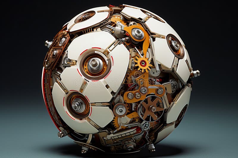 Automatic Mechanical Soccer Ball. Generate Ai Stock Image - Image of ...