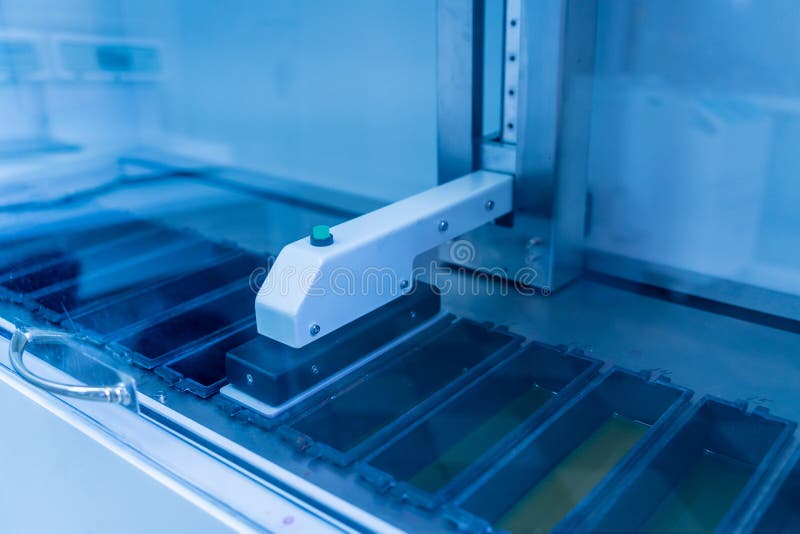Automatic Multi Slides Stainer at the Modern Laboratory Stock Photo ...