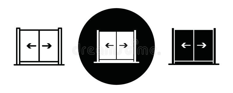 Automatic Opening Door Outline Icon Collection or Set. Automatic ...