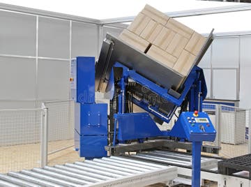 Automatic Pallet Rotator Machine Stock Photo - Image of logistic ...
