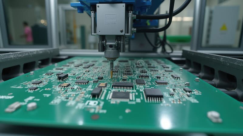 Automatic Machine Placing Components on Circuit Board in Manufacturing ...