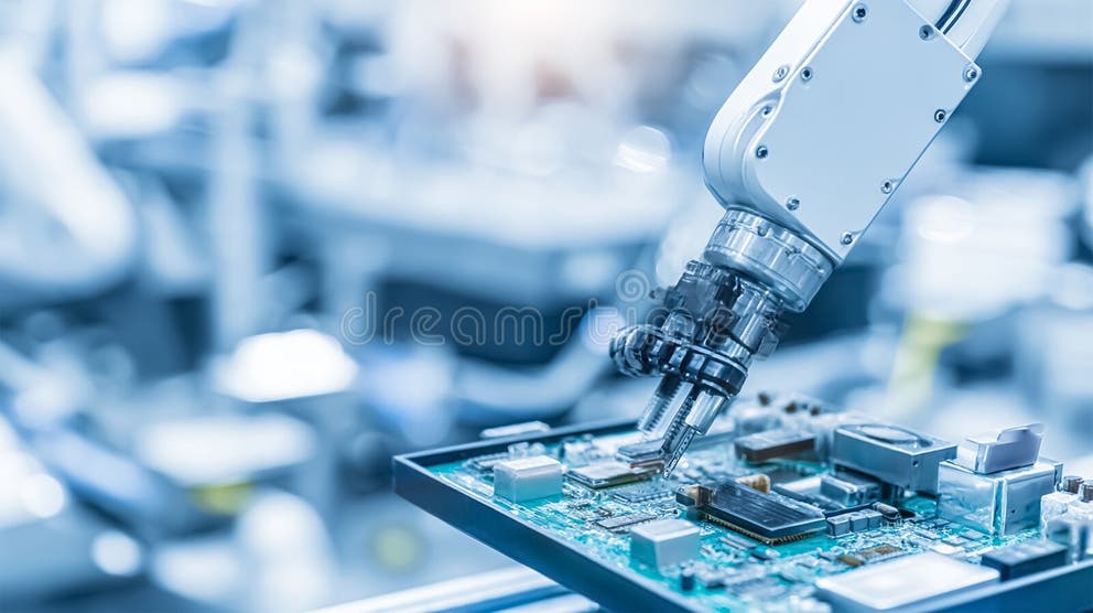 Automatic Pick and Place Machine Quickly Installs Components on Generic Circuit Board ...