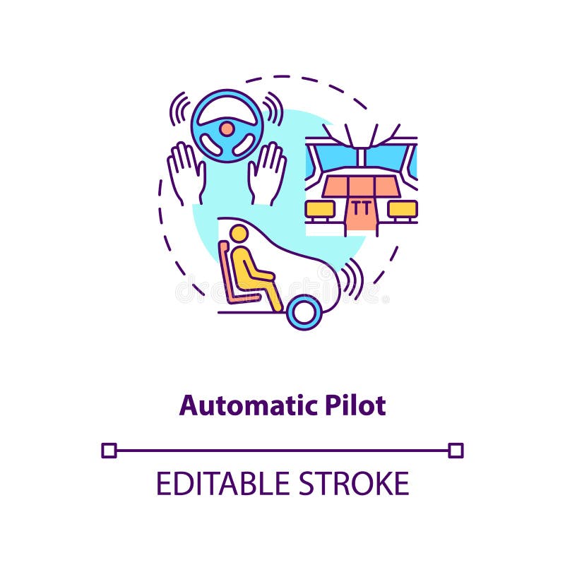 Automatic Pilot Concept Icon Stock Vector - Illustration of concept ...
