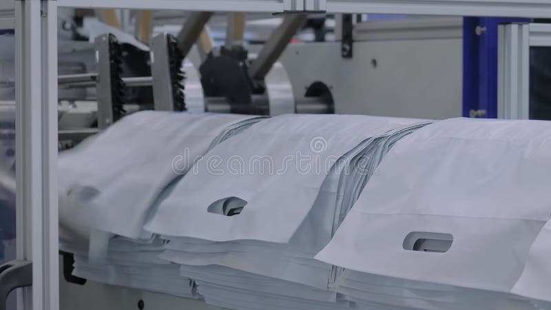 Automatic Plastic Bag Making Machine - Production of Packaging Bags ...