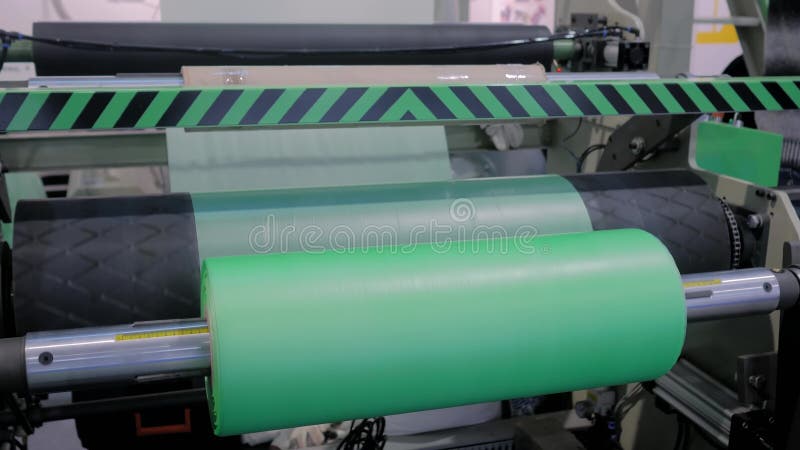 Automatic Plastic Bag Making Machine - Roller with Green Polyethylene ...