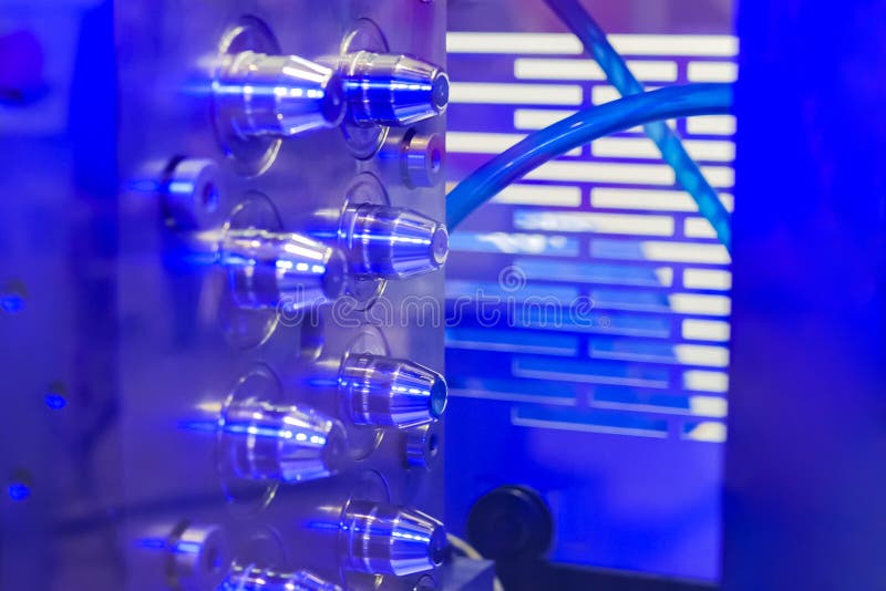 Automatic Plastic Injection Molding Machine - Close Up Stock Image ...