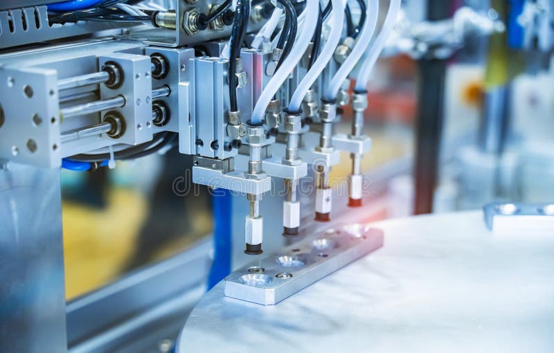 Automatic Pneumatic Piston Sucker Unit Stock Image - Image of ...