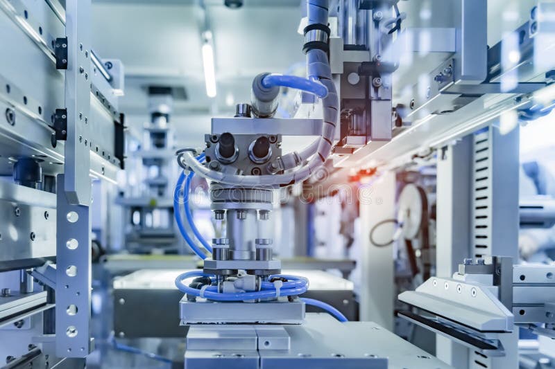 Automatic Pneumatic Piston Unit on Industrial Machine,automation ...