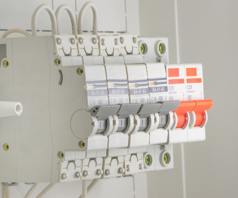 Automatic fuse-switches stock image. Image of amperage - 13645185