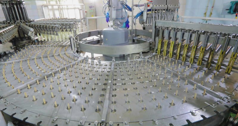 Automatic Production of Ice Cream. Ice Cream Production at the Factory ...