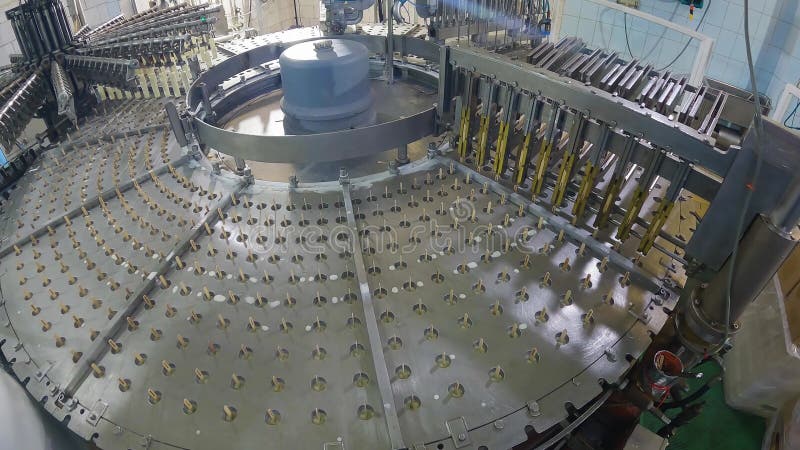 Automatic Production of Ice Cream. Ice Cream Production at the Factory ...