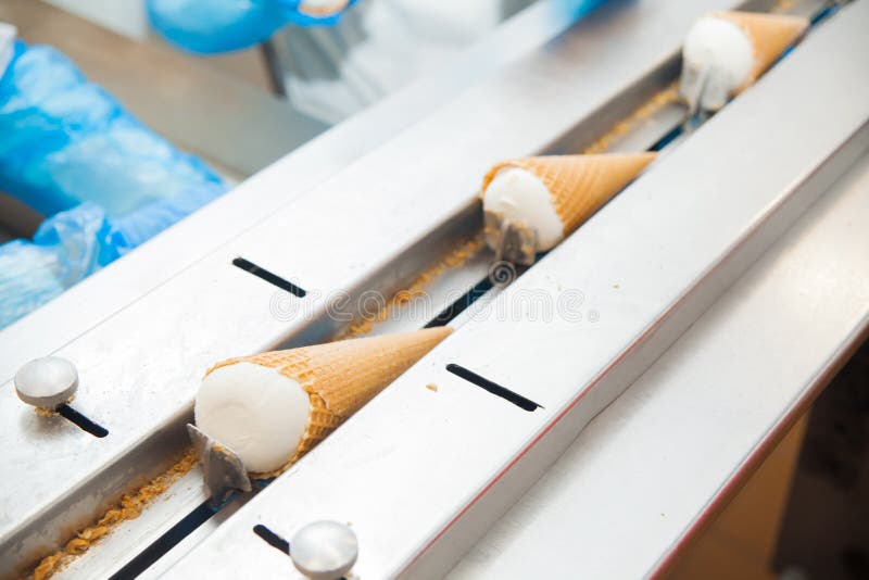 Automatic Production Line of Ice Cream Stock Photo - Image of ...