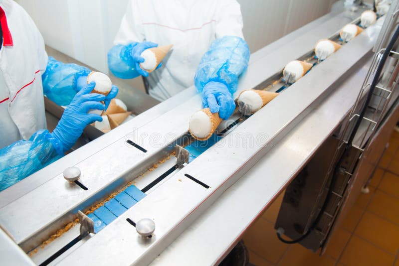Automatic Production Line of Ice Cream Stock Image - Image of ...