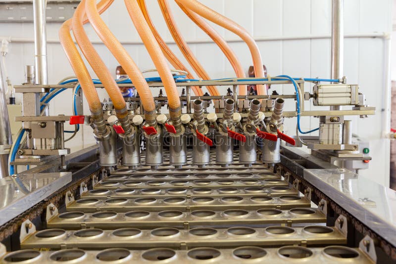 Automatic Production Line of Ice Stock Image - Image of icecream ...