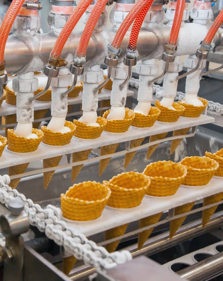 Automatic Production Line of Ice Cream Stock Photo - Image of icecream ...