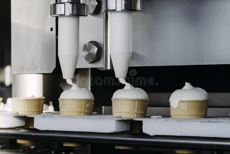 Automatic Production Line of Ice-cream on Factory Stock Image - Image ...
