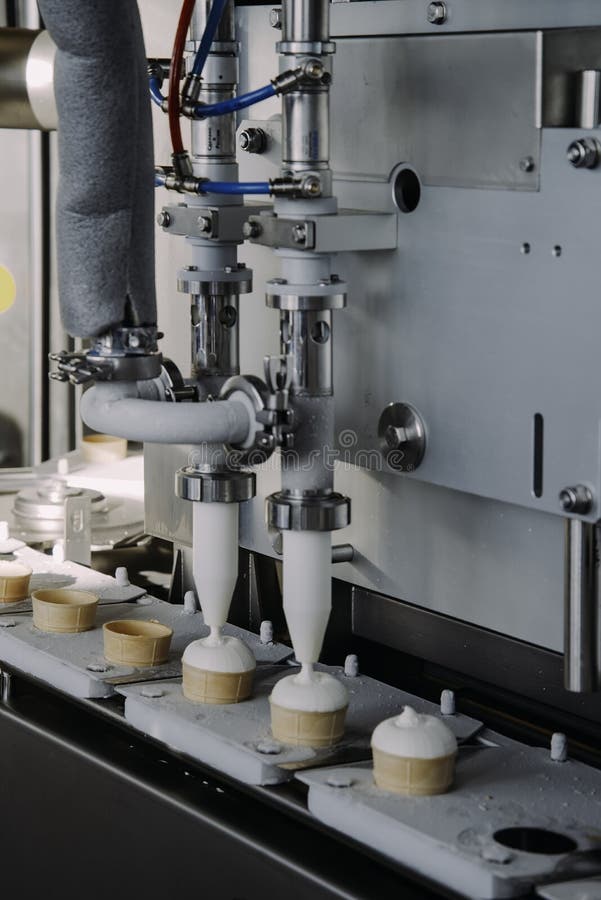 Automatic Production Line of Ice-cream on Factory Stock Image - Image ...