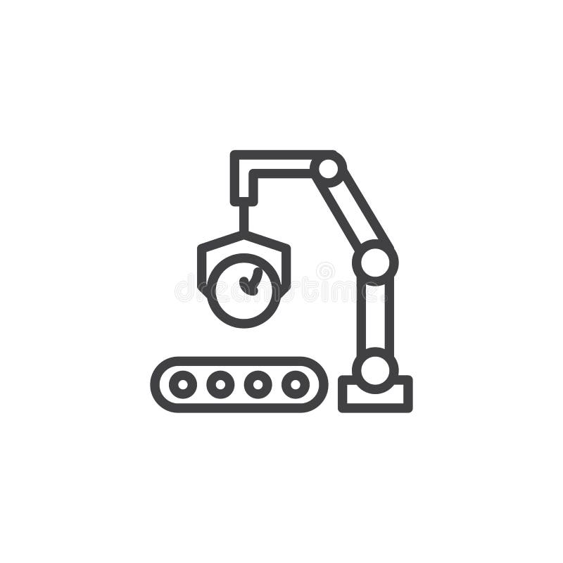 Automatic Production Conveyor. Robotic Industry Concept. Vector ...