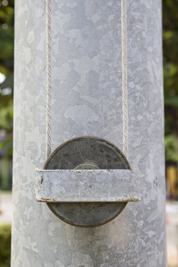 Automatic pulley steel stock image. Image of heavy, pulleys - 54871889