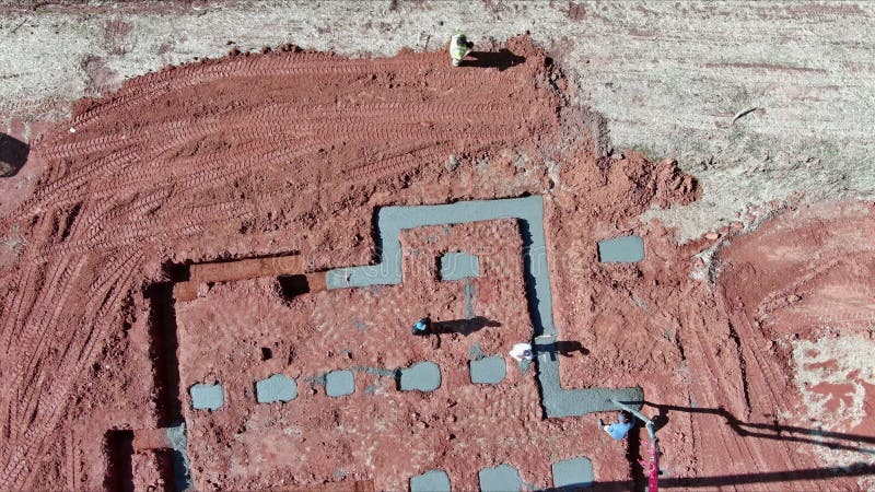 An Automatic Pump is Used To Direct Cement Concrete in Construction ...